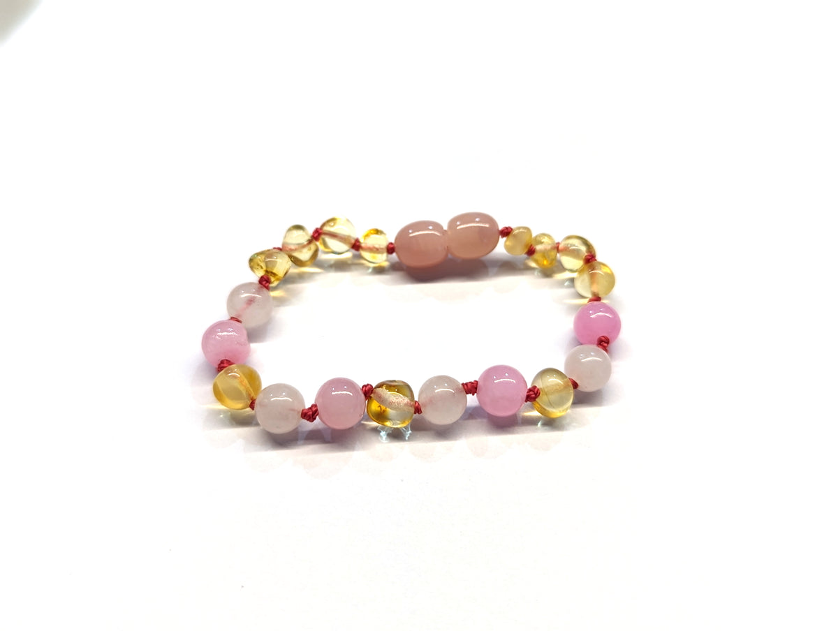 Sunset Teething Bracelet/anklet – Mile Stones Amber